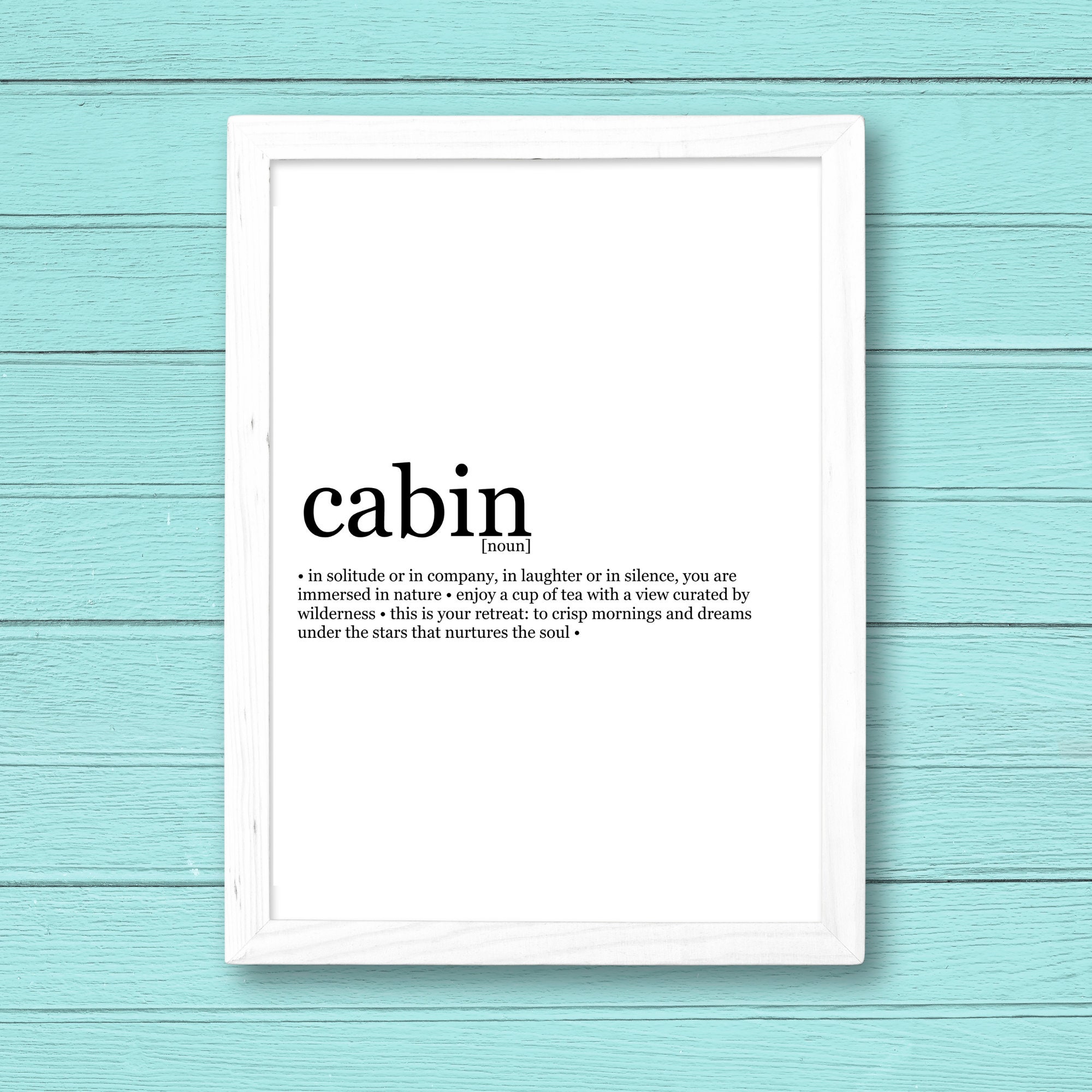 Cabin Definition Digital Print File, Cabin Print, Cabin Quote, Words ...