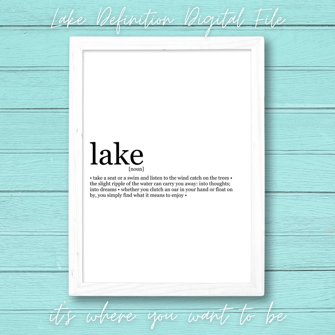 Lake Digital Print File Lake Definition Lake Quote Words - Etsy
