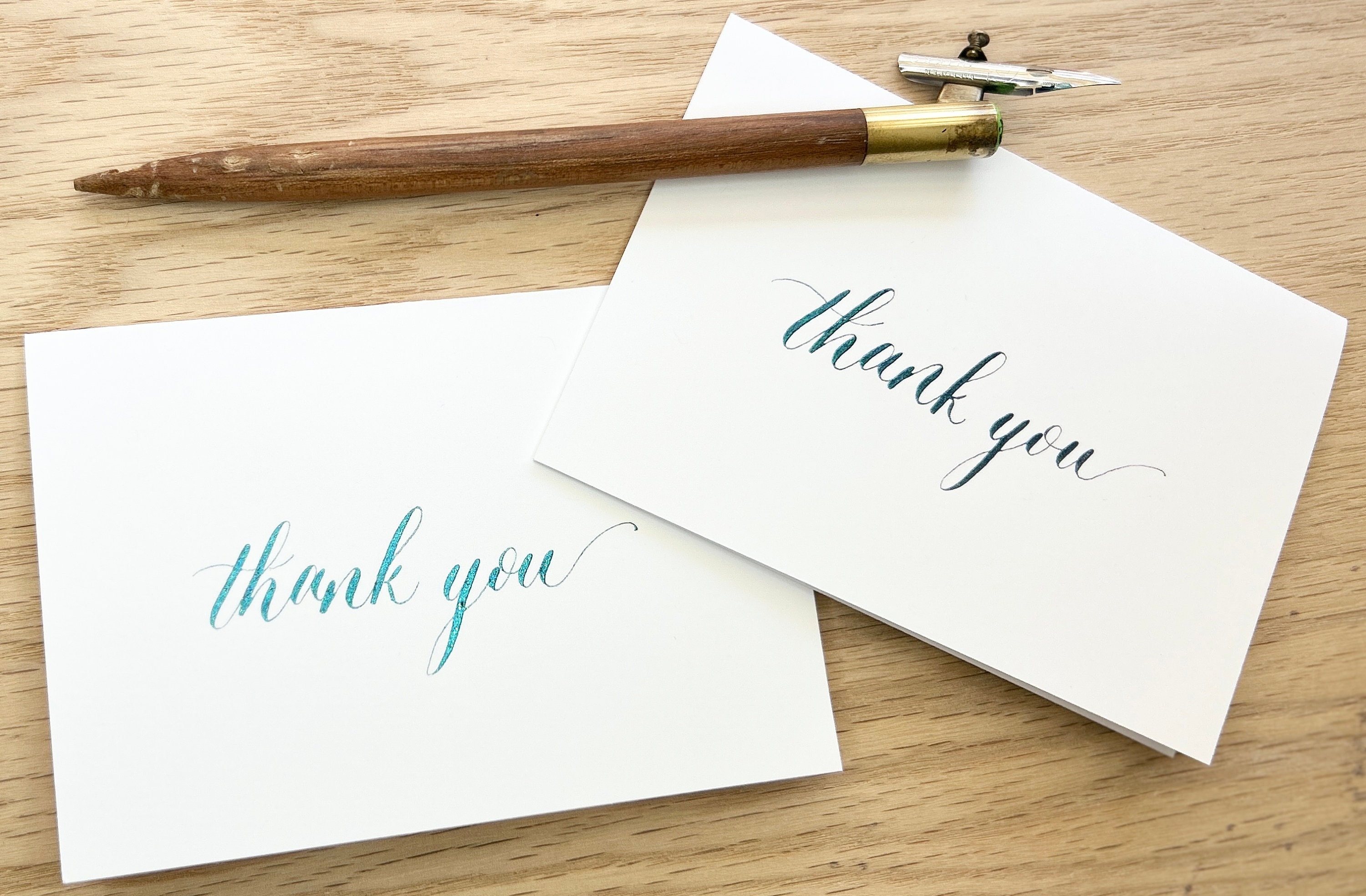 Hand-lettered Thank You Cards in Color Shifting Ink - Etsy Australia