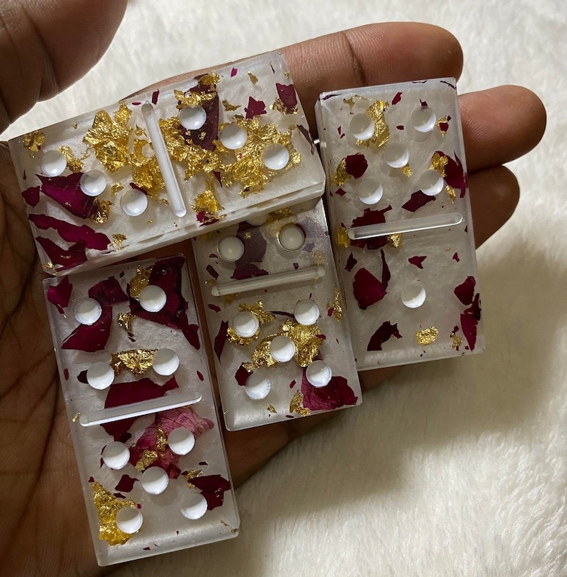 Gold and Rose Domino Set | Double 6 & Double 9 Domino Sets ...