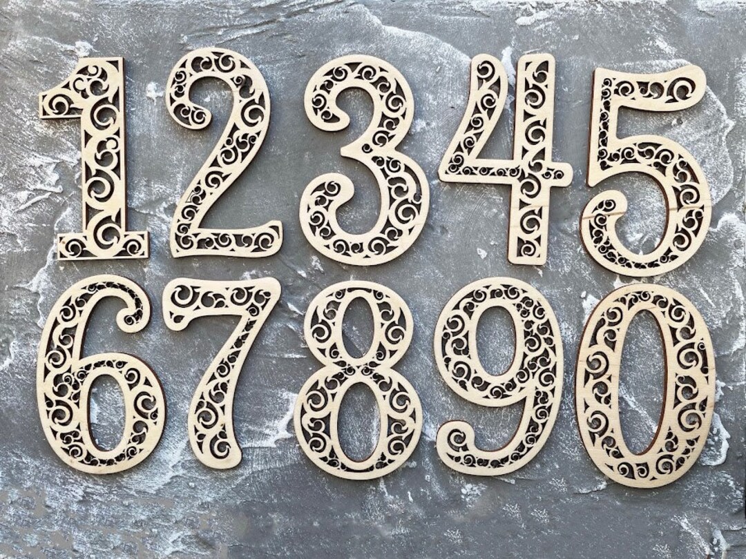 Swirled Numbers, Digital Cut File, Scrapbooking, Monogram Number ...