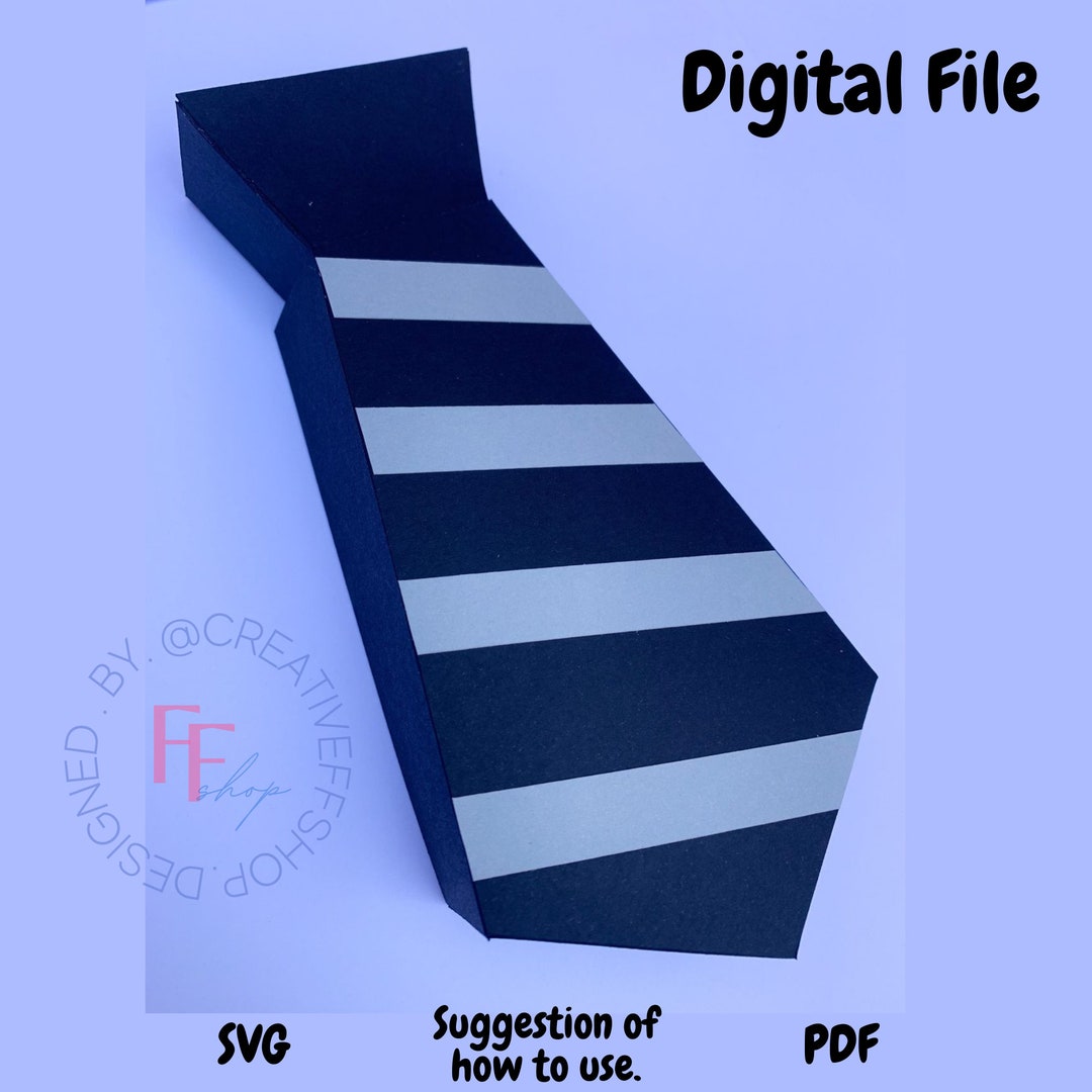 Tie Box Template SVG, Tie Box Svg, Fathers Day Gift Box, 3D Tie Shaped ...