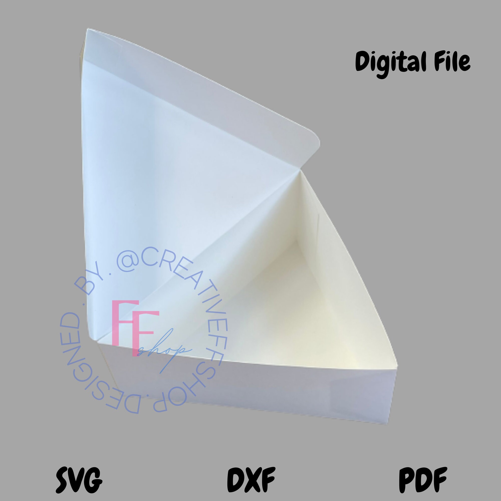 Triangular Box Svg, Slice Cake Box, Pdf, Dxf, Cricut, Silhouette ...