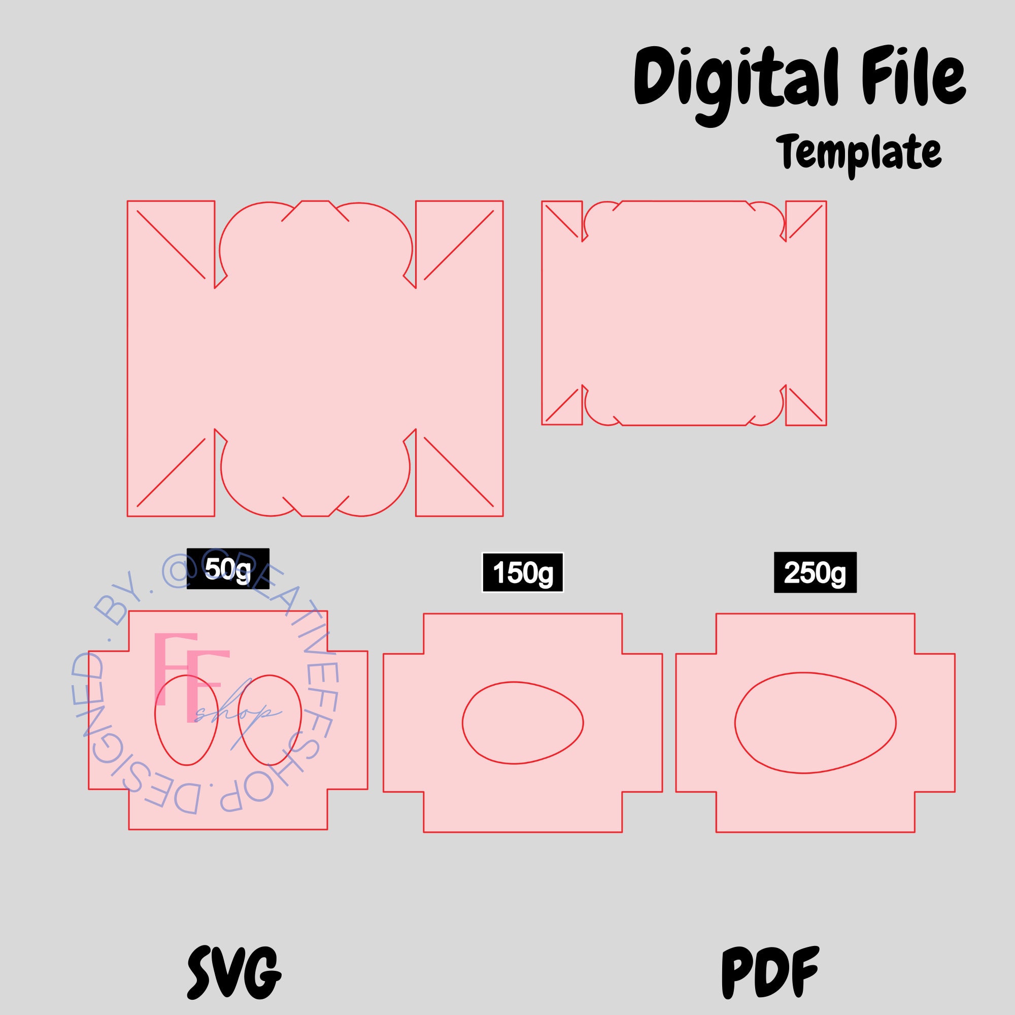 Easter egg box with clear lid template, Box for Brazilian gourmet ...