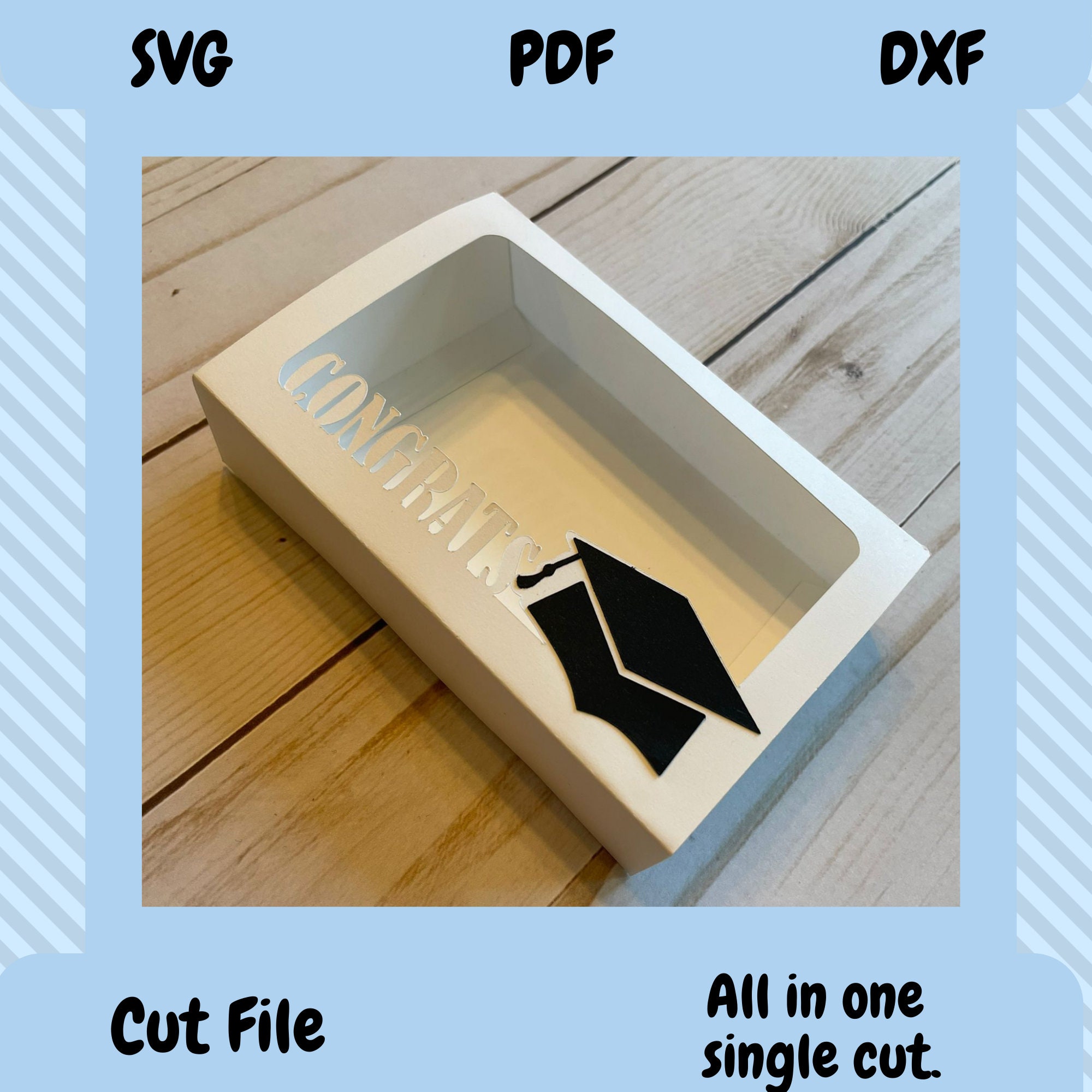 Graduation Gift Box, Box Svg, Box Template Svg, Svg, Dxf, Pdf ...