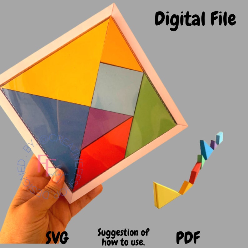 Tangram Box SVG, Playful Box, Children's Day, PDF, Cricut, Silhouette ...