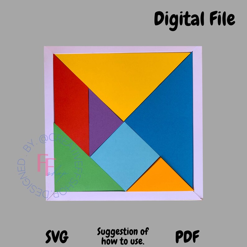 Tangram Box SVG, Playful Box, Children's Day, PDF, Cricut, Silhouette ...