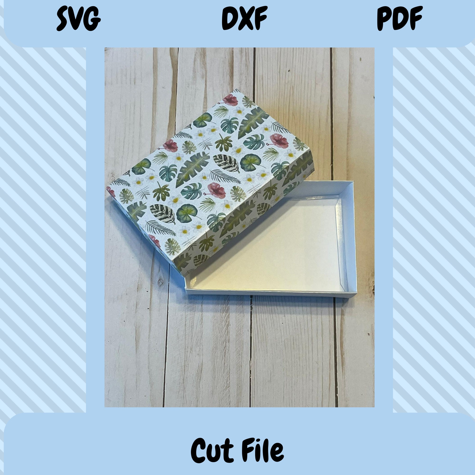 Folding Rectangular Box, No Glue Needed, Box Svg, Bombom Box Svg ...