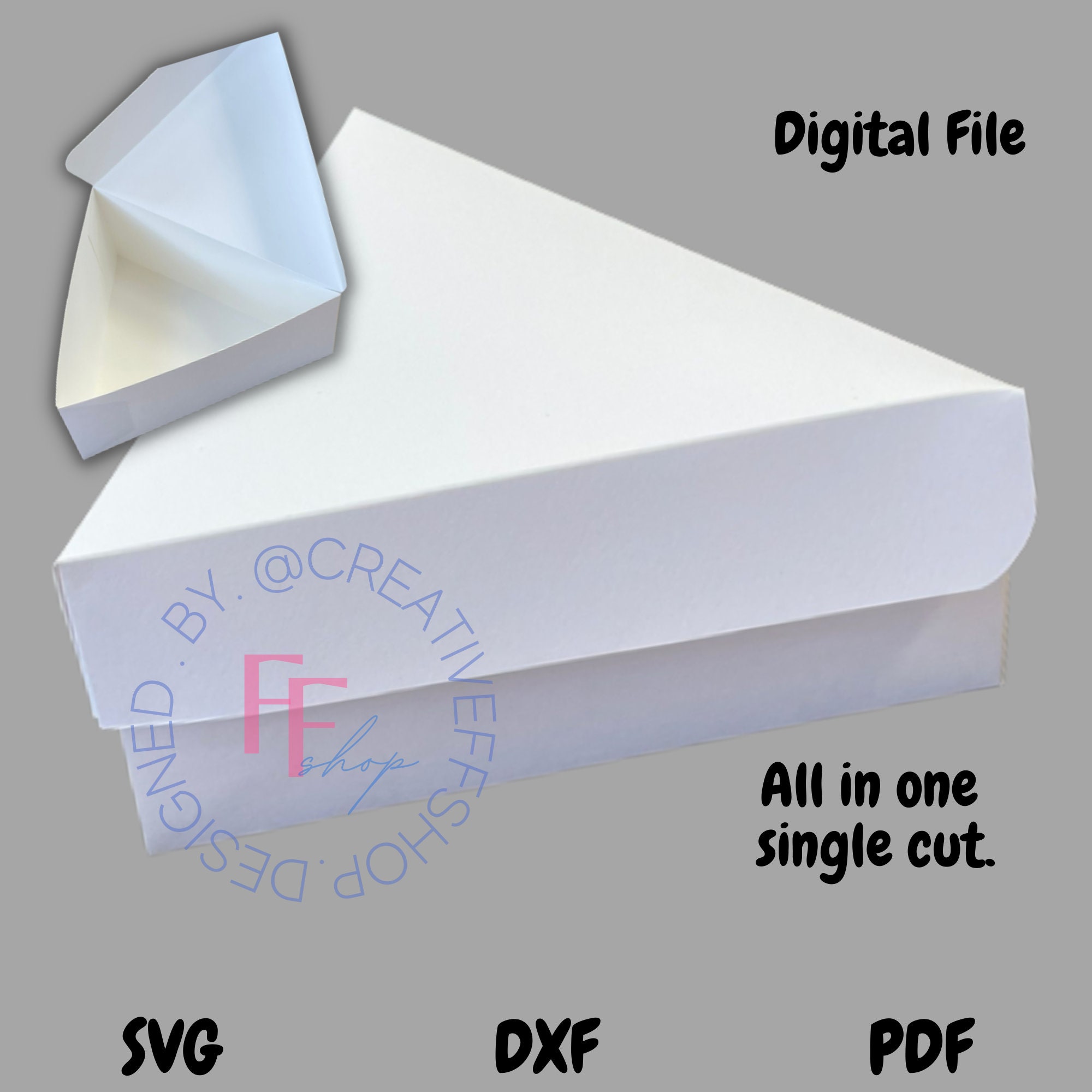 Triangular Box Svg, Slice Cake Box, Pdf, Dxf, Cricut, Silhouette ...