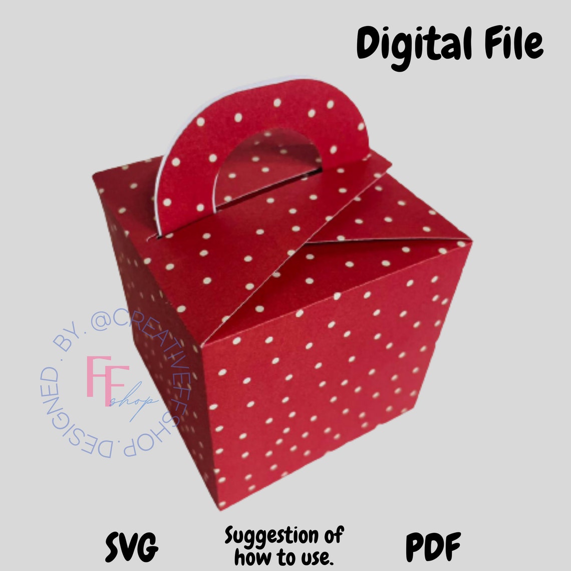 Gift Box Template, Treat Box Template, Gift Box With Handles Template ...