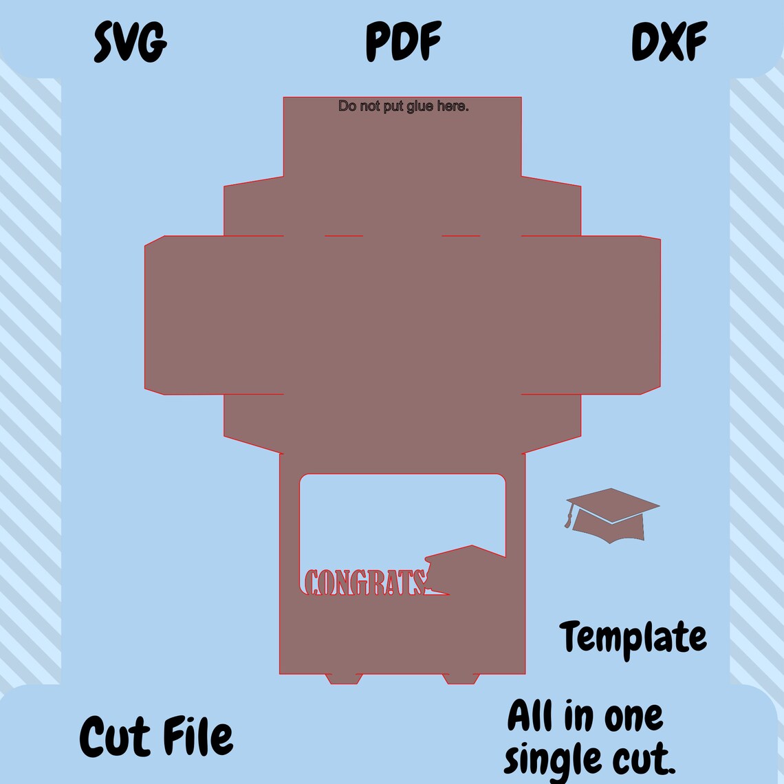 Graduation Gift Box, Box Svg, Box Template Svg, Svg, Dxf, Pdf ...