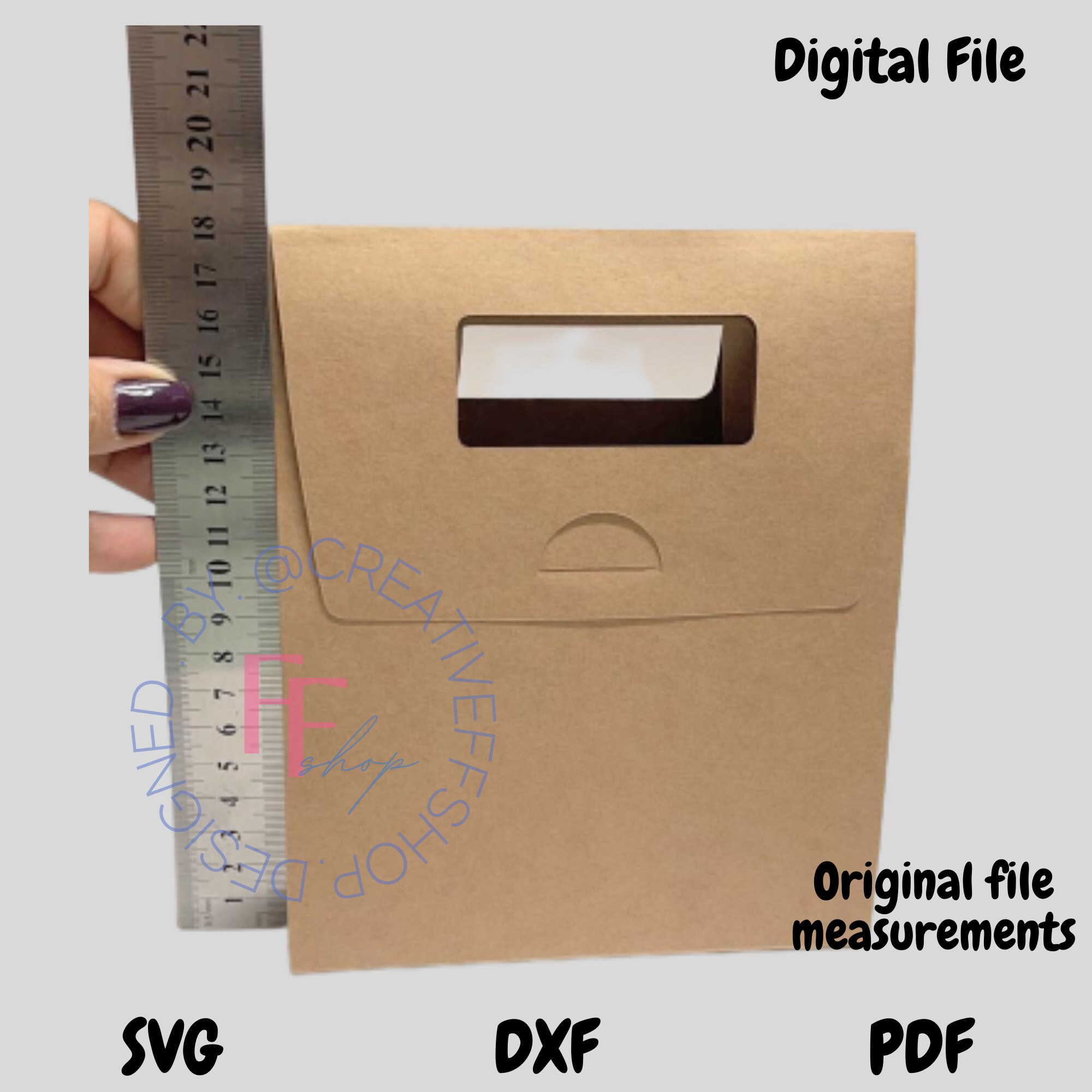 Retangular Paper Bag Template, Craft Paper Bag Template, Paper Bag Svg ...