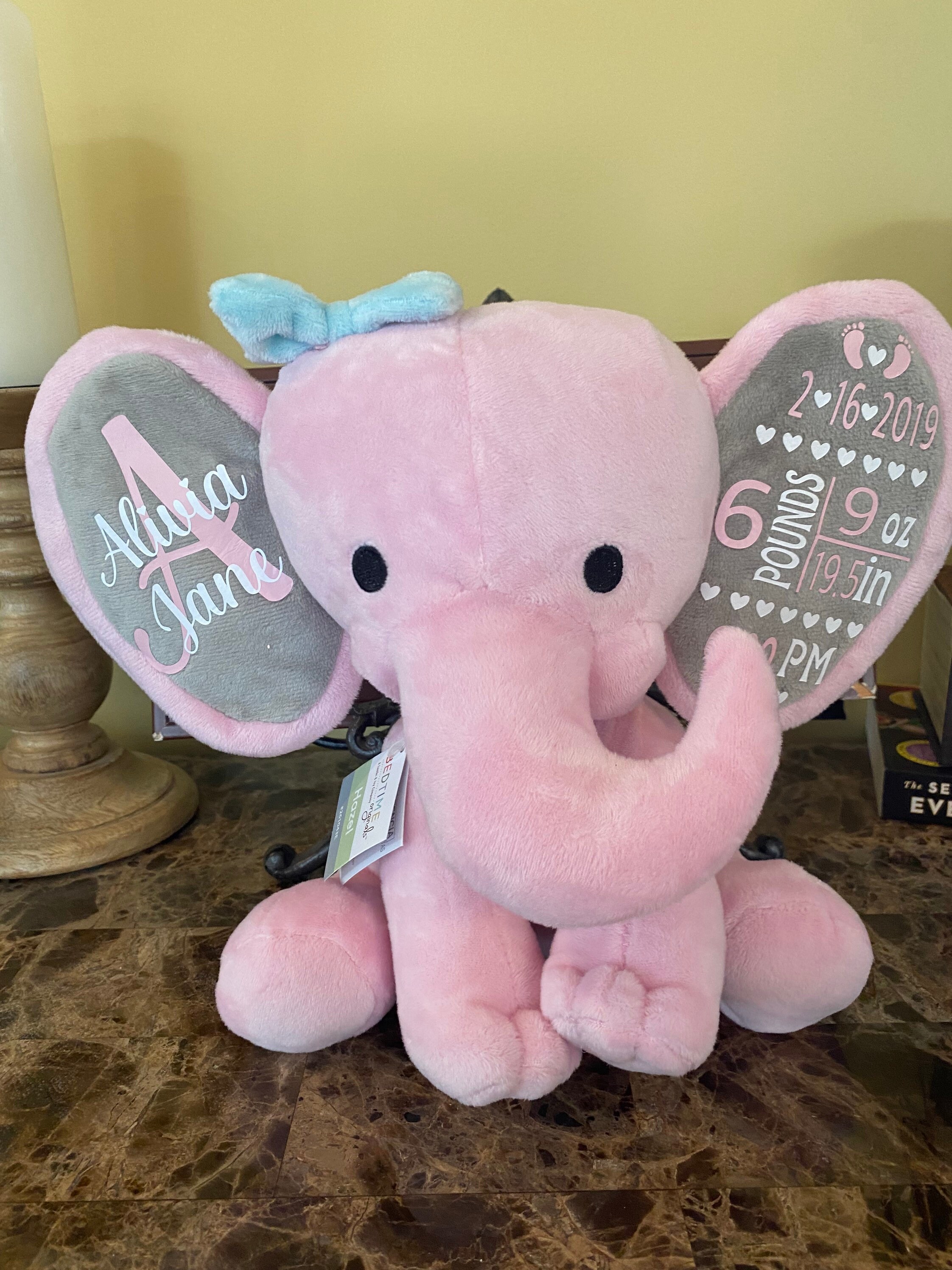 Elephant With Baby Statistics Personalized Baby Plushie Baby - Etsy