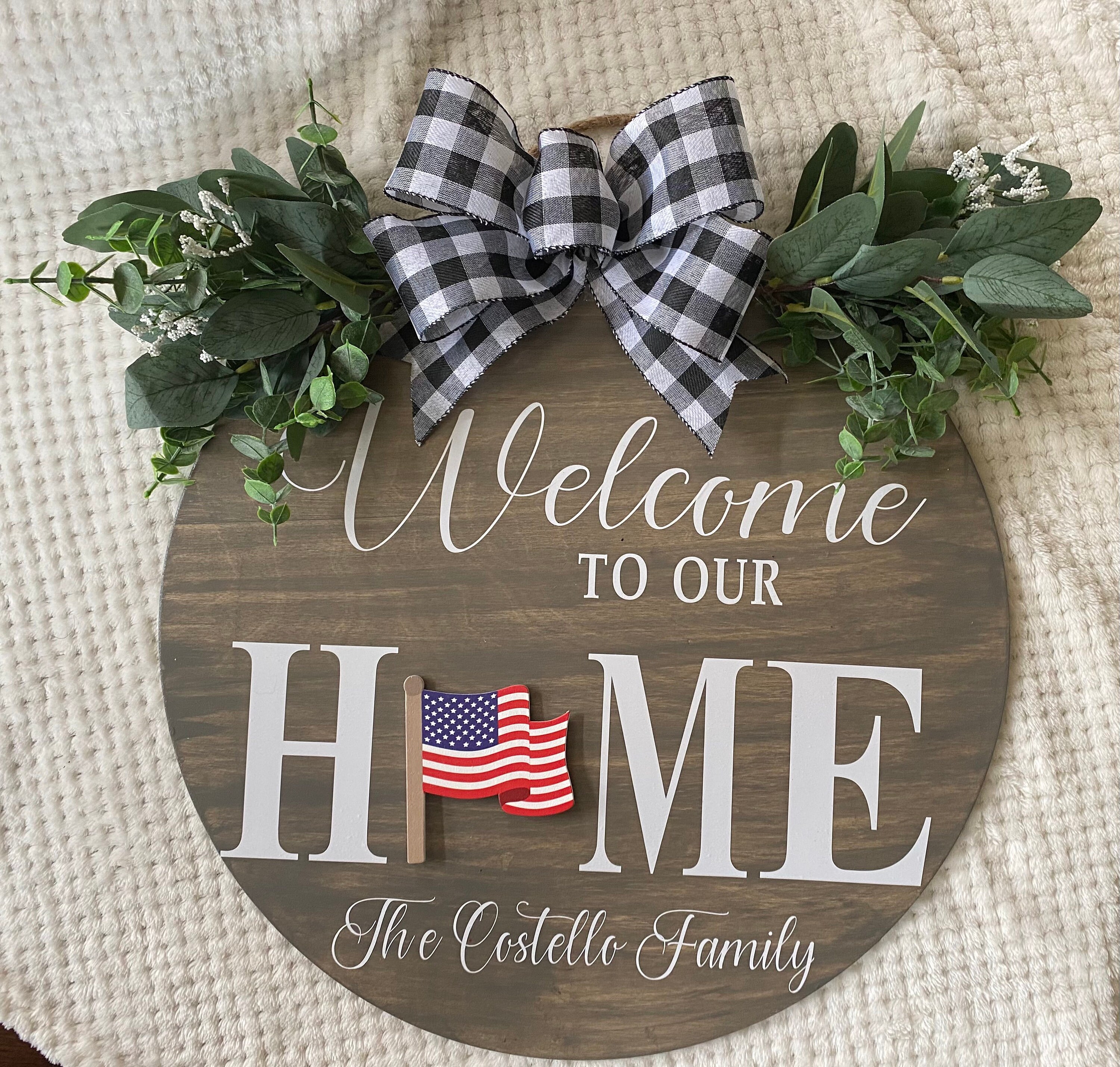 3D Interchangeable Welcome Sign,personalized All Year Door Hanger ...