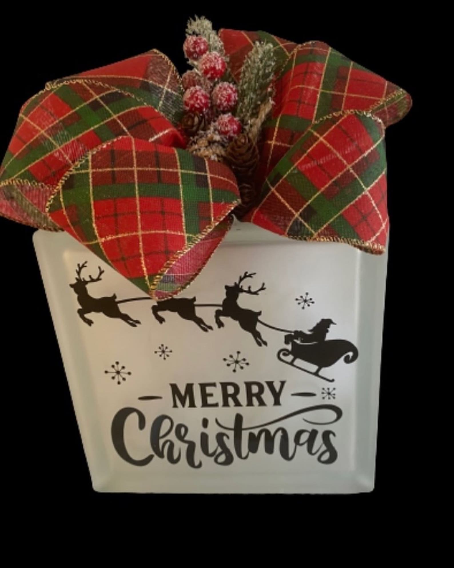 Glass Block, Glass Block With Lights, Christmas Gift, Lighted Glass ...