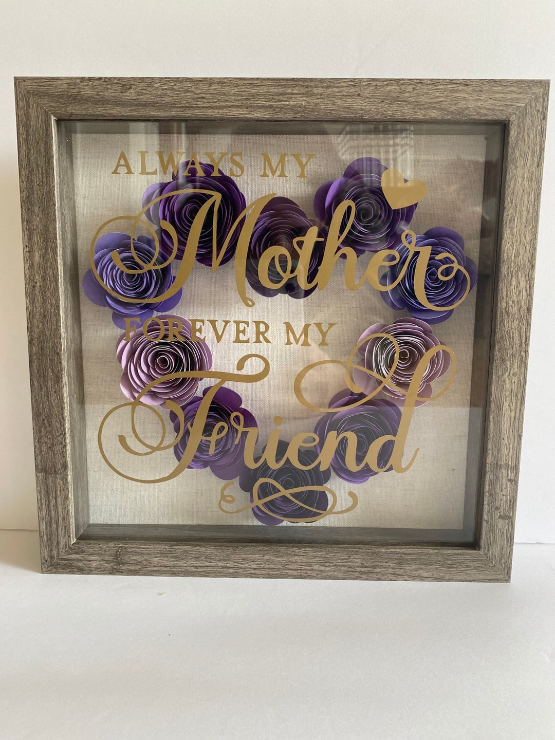Personalized Floral Shadow Box, Personalized Shadoe Box With Flowers ...