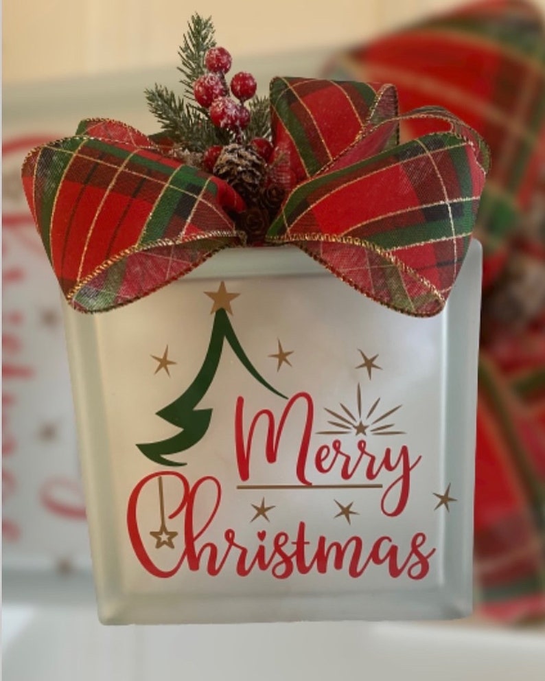 Glass Block, Glass Block With Lights, Christmas Gift, Lighted Glass ...