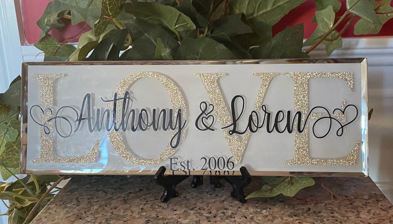Personalized Love Tile, Love Tile With Names, Personalized Anniversary ...