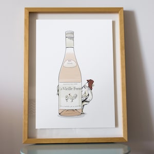 Rose Chicken Wine Illustrated by Bethturnergraphix, Digital Download ...