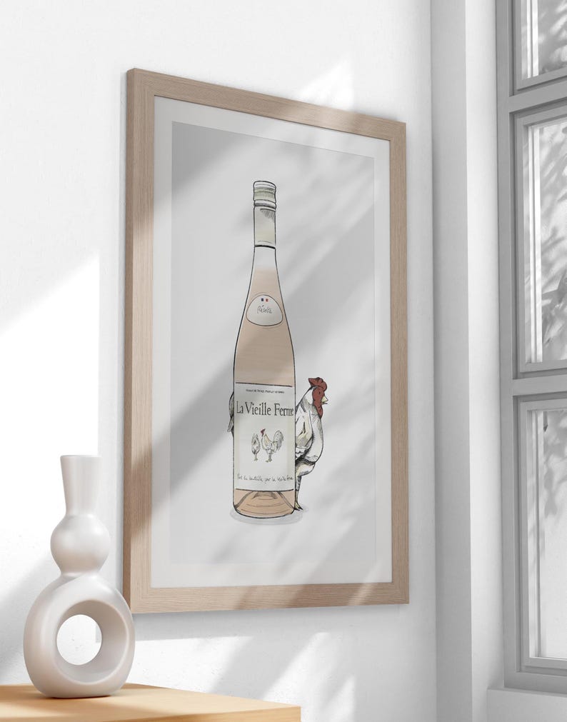 Rose Chicken Wine Illustrated by Bethturnergraphix, Digital Download ...