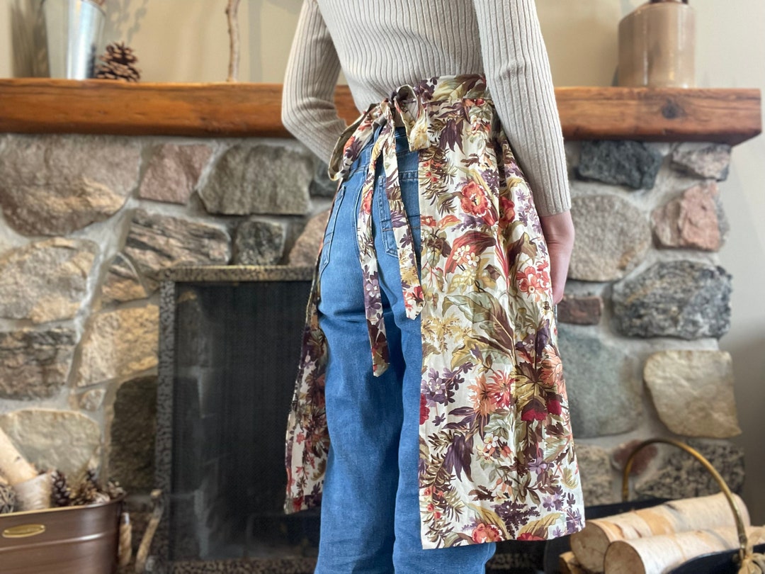 Prairie Half Apron | Old Fashioned Vintage Style | Cotton | Fall Linen ...