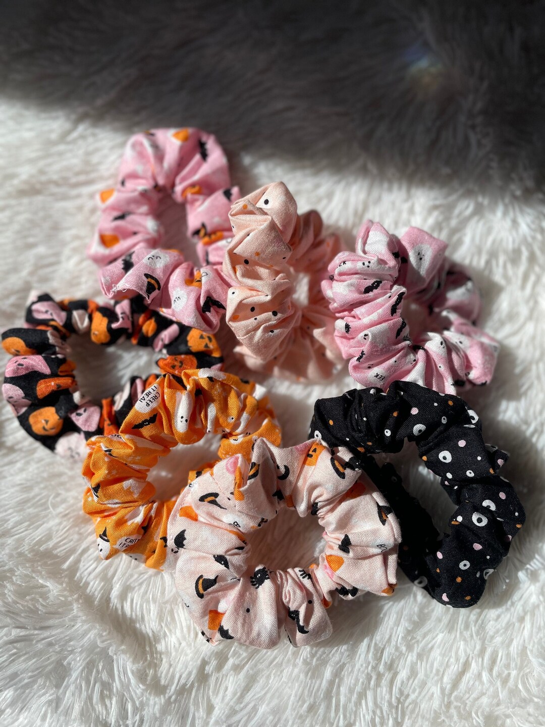 Halloween Mini Scrunchies Fall Autumn Pumpkins Bats Ghosts Scrunchie ...