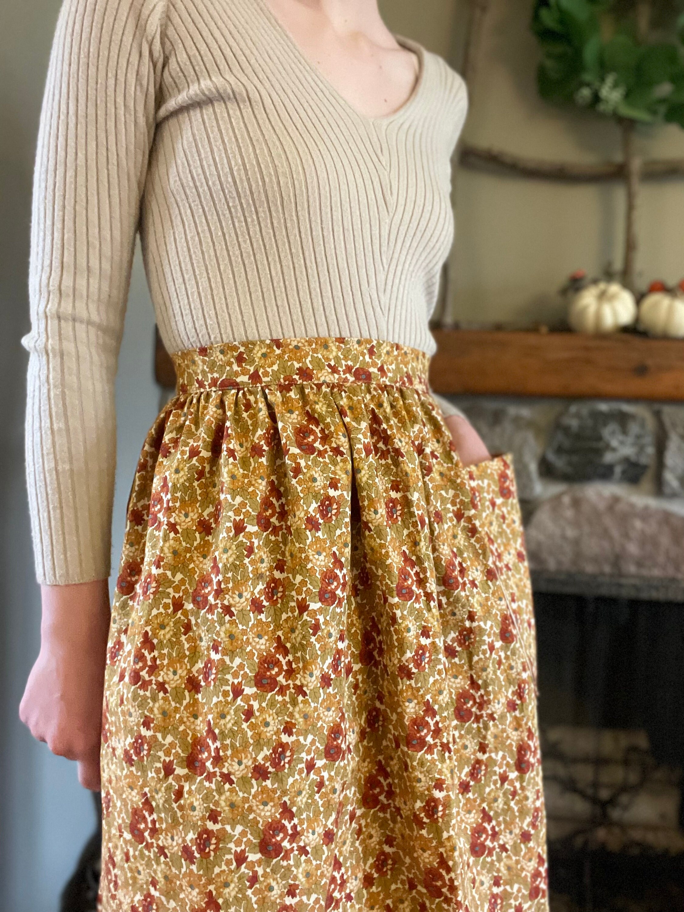 Prairie Half Apron | Old Fashioned Vintage Style | Acorn Harvest Fall ...