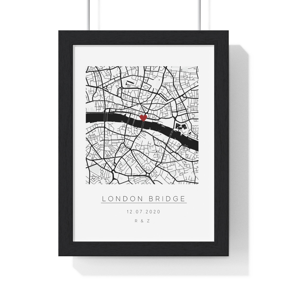 Personalised Map Location Frame Framed Wall Art Home | Etsy