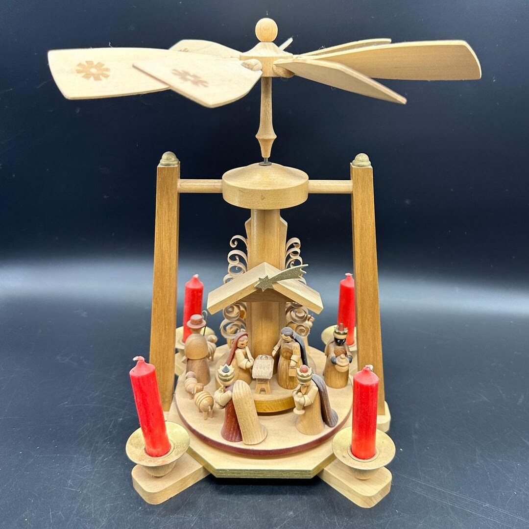 German Traditional Christmas Nativity Pyramid Candles Bought in Germany ...