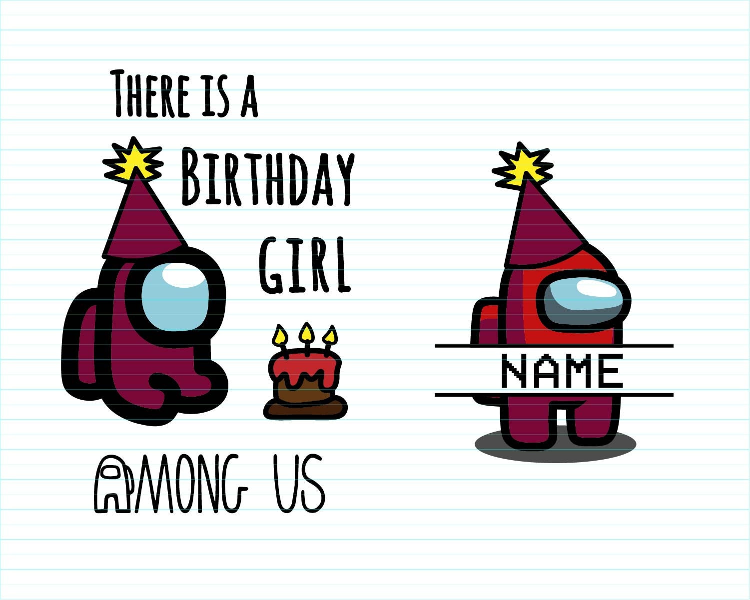 Among Us Birthday SVG Bundle Among Us Birthday SVG Among Us - Etsy UK