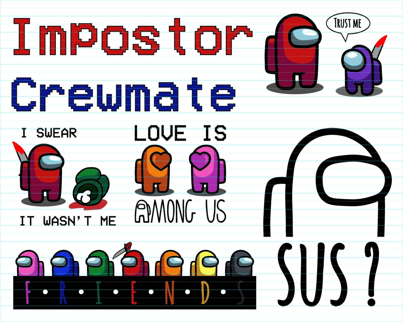 Among Us SVG Bundle, Among Us Character SVG, Among Us Shirt SVG, Among ...