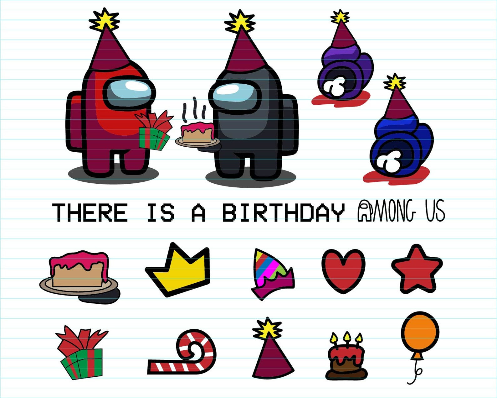 Among Us Birthday SVG Bundle Among Us Birthday SVG Among Us - Etsy