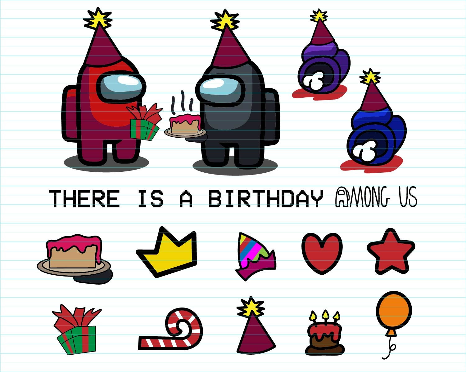 Among Us Birthday SVG Bundle Among Us Birthday SVG Among Us - Etsy