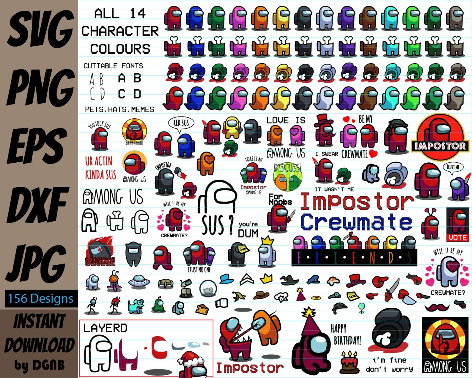 Among Us SVG Bundle, Among Us Character SVG, Among Us Shirt SVG, Among ...
