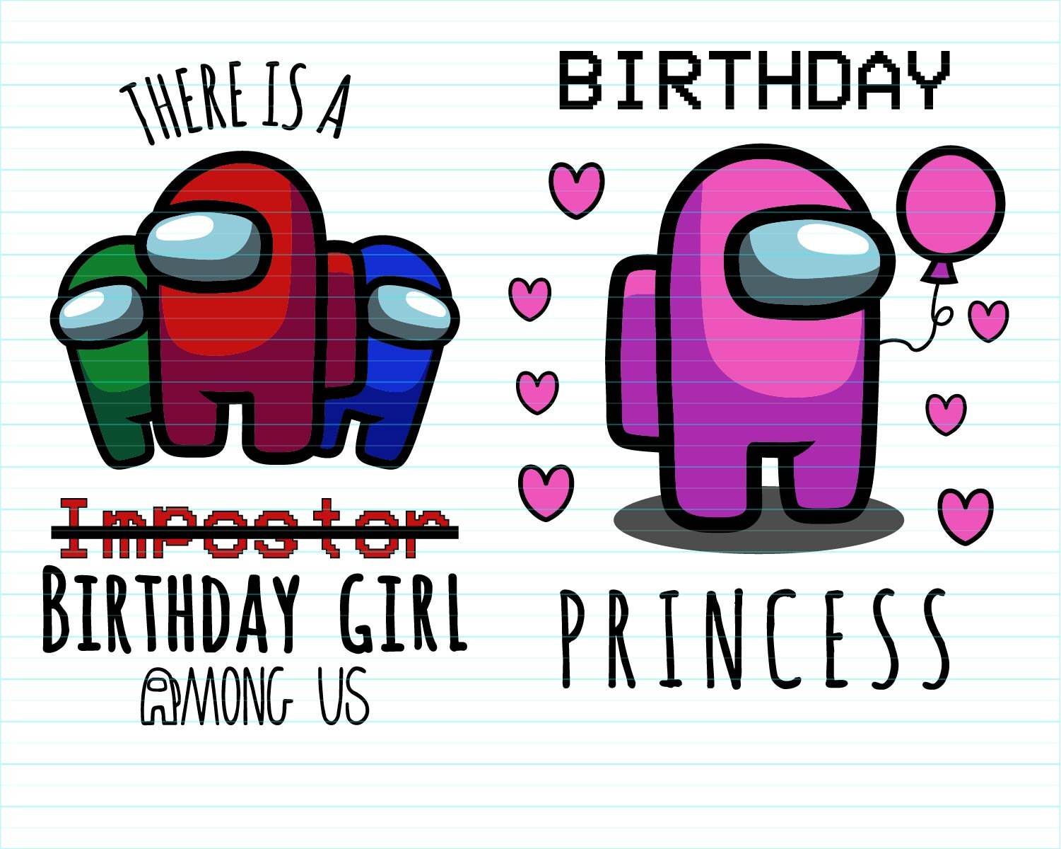 Among Us Birthday SVG Bundle Among Us Birthday SVG Among Us - Etsy