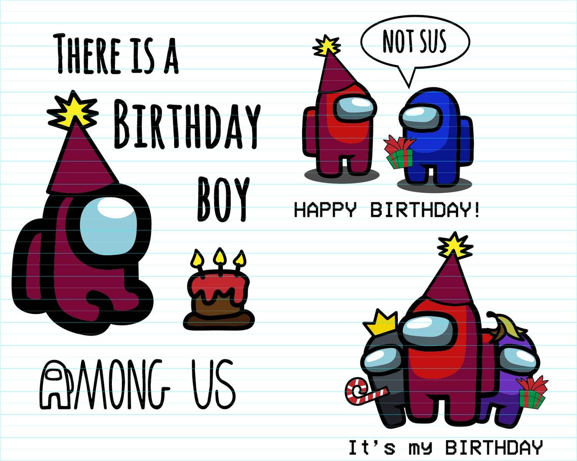 Among Us Birthday SVG Bundle Among Us Birthday SVG Among Us - Etsy