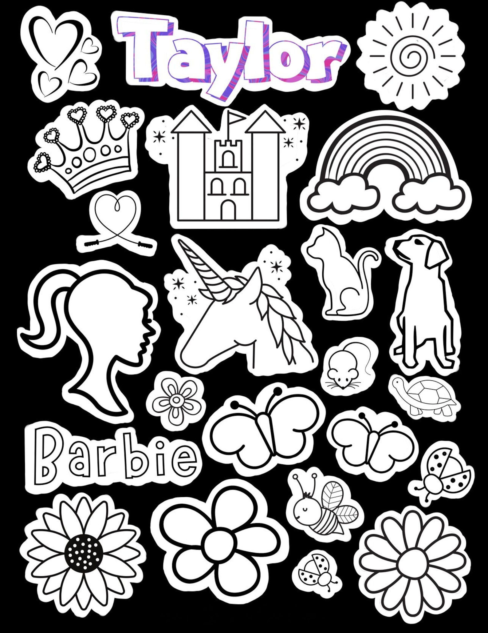 Customized Color Your Own Stickers for Kids: Coloring | Etsy