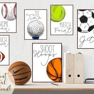 Kids Sports Prints | Printable Wall Art | Soccer Print | Football ...