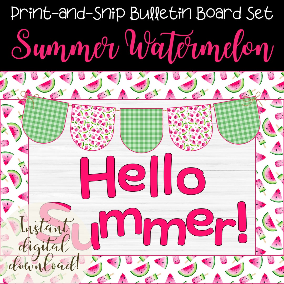 Watermelon Bulletin Board Set | Printable Letters, Bunting Flags ...