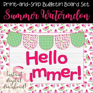 Watermelon Bulletin Board Set | Printable Letters, Bunting Flags ...