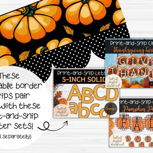 Fall Pumpkin Bulletin Board Border Strips | Printable Trim for ...