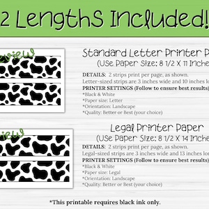 Cow Print Bulletin Board Border | Black Ink Printable Trim | Instant ...