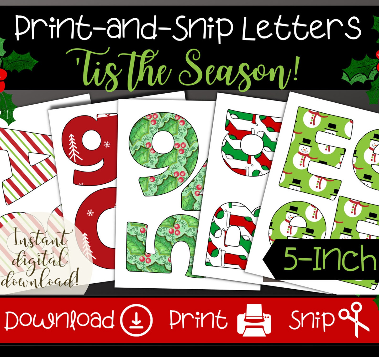 Printable Christmas Holiday Themed Letters for Festive Classroom ...