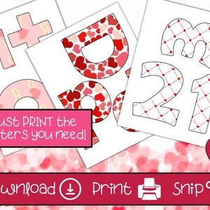 Printable Valentine's Day and February Bulletin Board Letters for ...