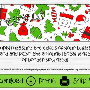 December Bulletin Board Set | Printable Christmas Border and Green ...