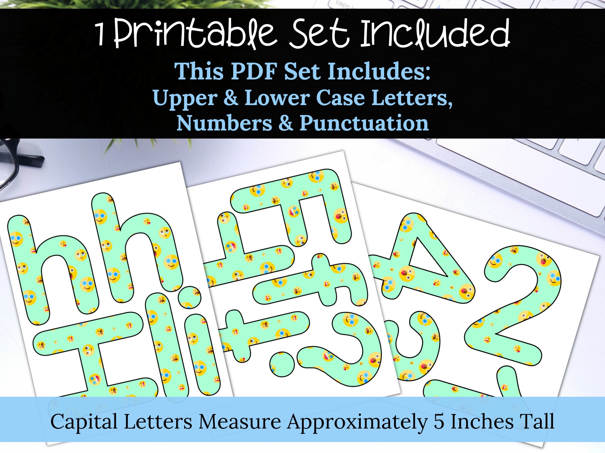 Printable Emoji Faces Classroom Bulletin Board Letters, DIY Signs, and ...