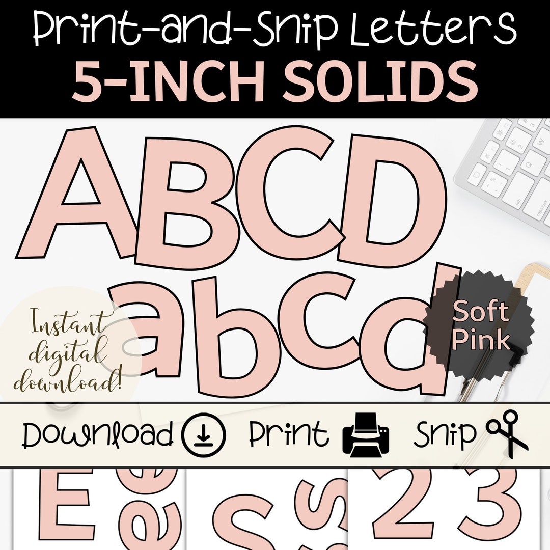 Light Pink Letters for Bulletin Board | Printable Classroom Letter Set ...
