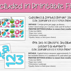 Bulletin Board Letters and Border Set, Printable Electric Sky Blue ...