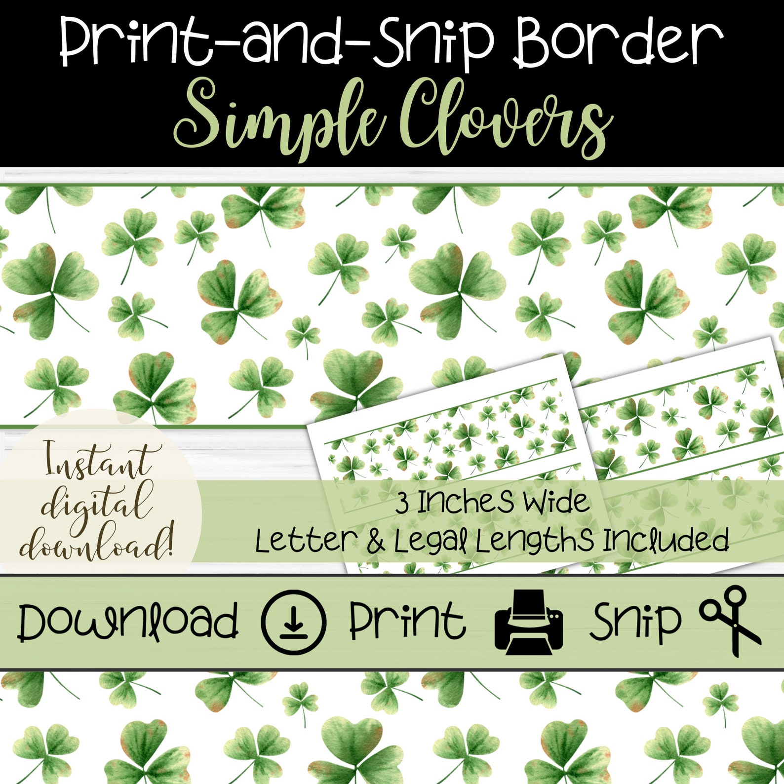 St. Patrick's Day Border for Classroom Bulletin Boards, Printable ...
