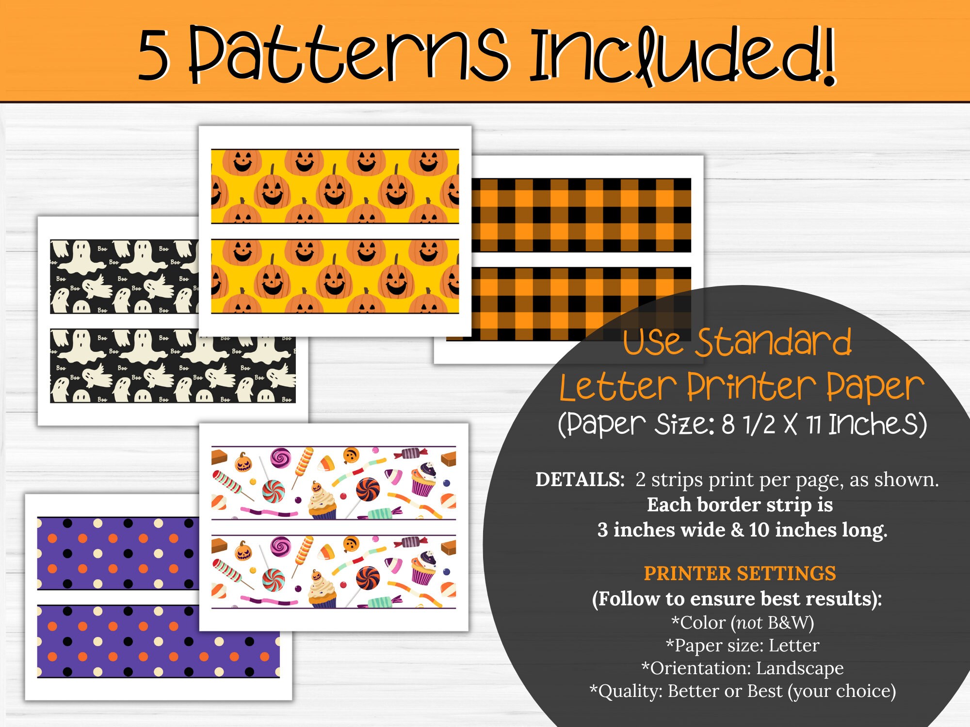 Halloween Borders Assortment Printable Fall Classroom Border - Etsy